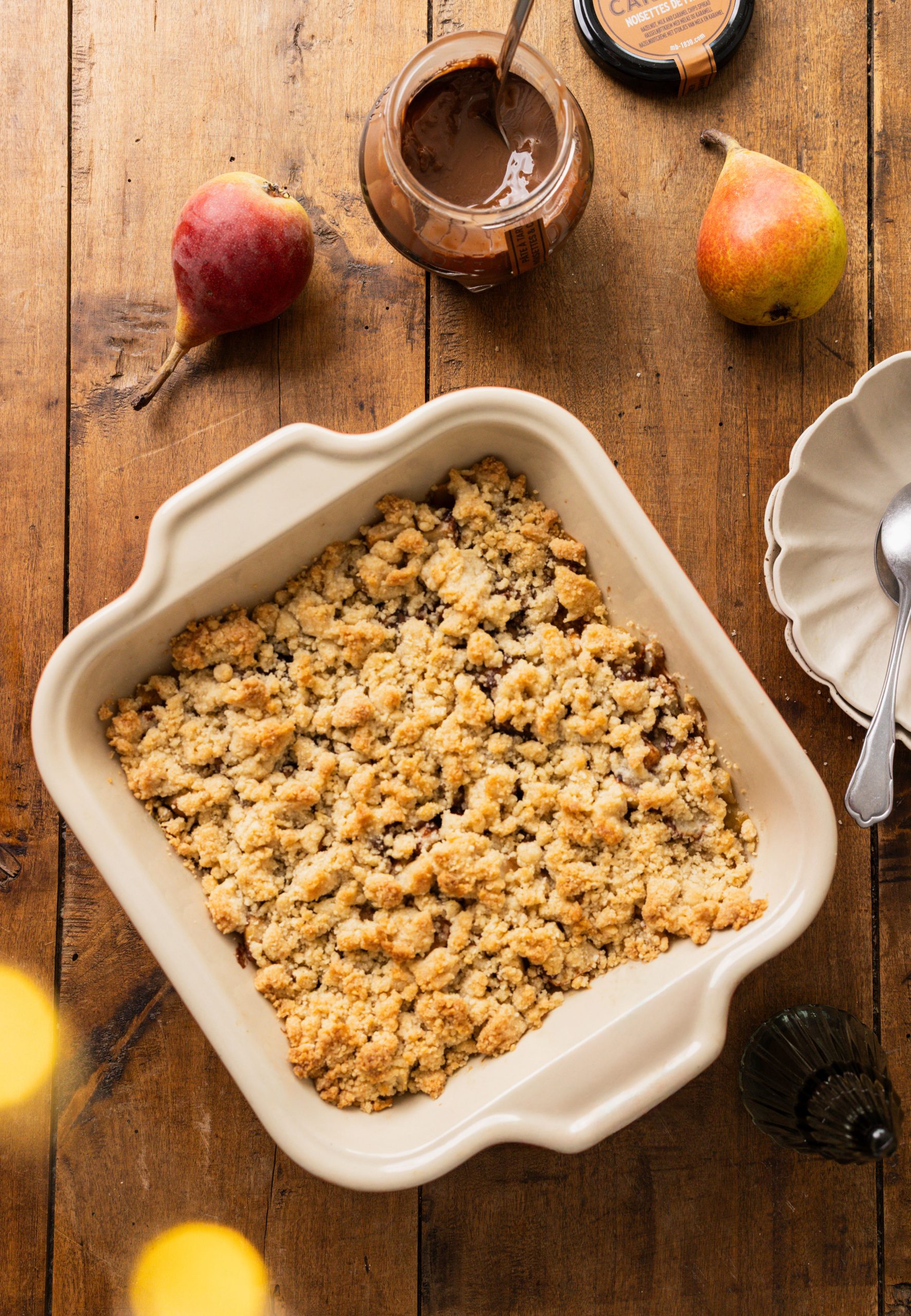 Pear & Hazelnut Caramel Crumble | Recipe | Brémond Fils